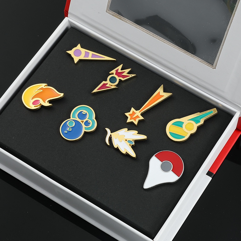 Pokémon Metal Badge Set Exquisite Box Gift Pin Cartoon Brooch | Shopee ...
