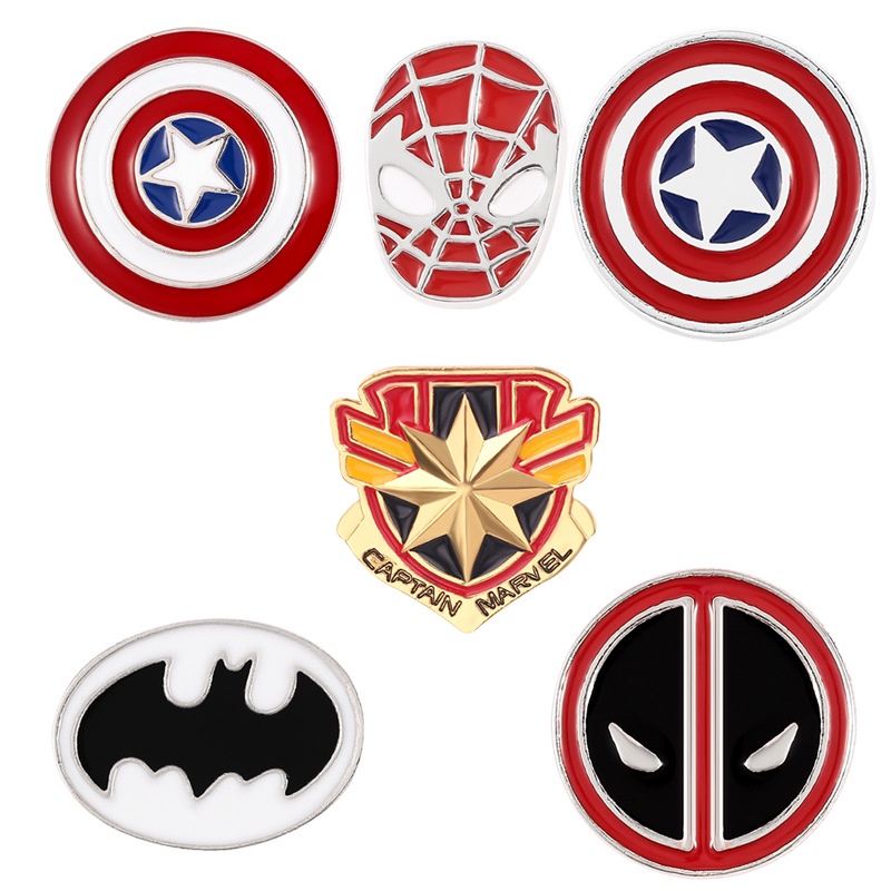 Avengers Captain America Shield Brooch Film Television Marvel Badge ...