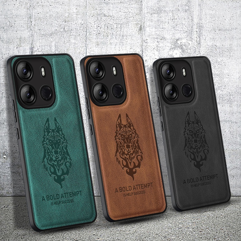 Lambskin Texture Leather Casing For Tecno Pop 7 Phone Case TPU Soft ...