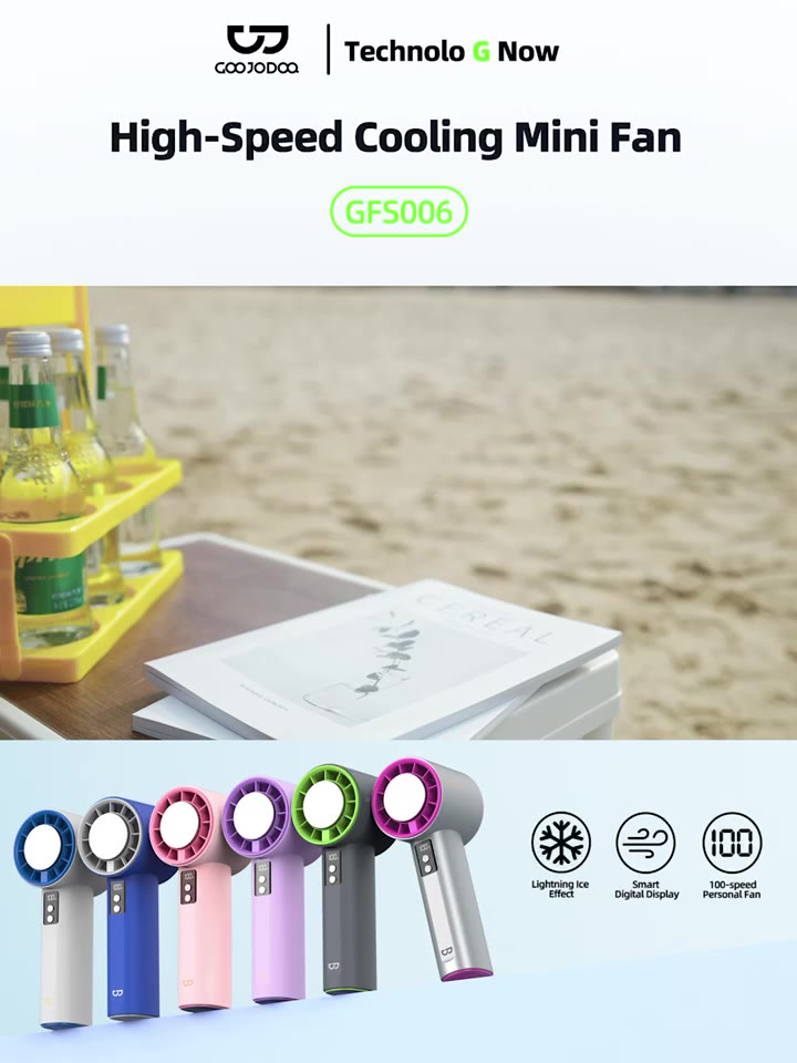 GOOJODOQ 4000 mAh Turbo Jet Mini Fan Rechargeable Handheld Portable ...