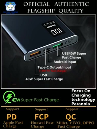 powerbank original 80000 mAH power bank fast charger with led digital ...