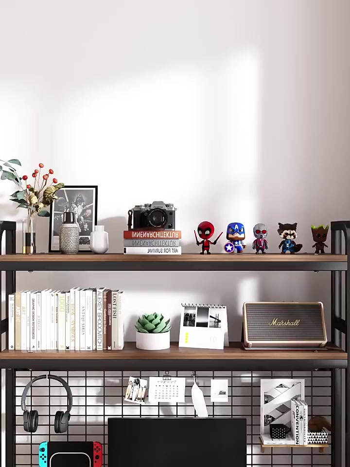 2 Layer Bookcase Wooden Bookshelf Desktop Book Rack Organizer Desk ...