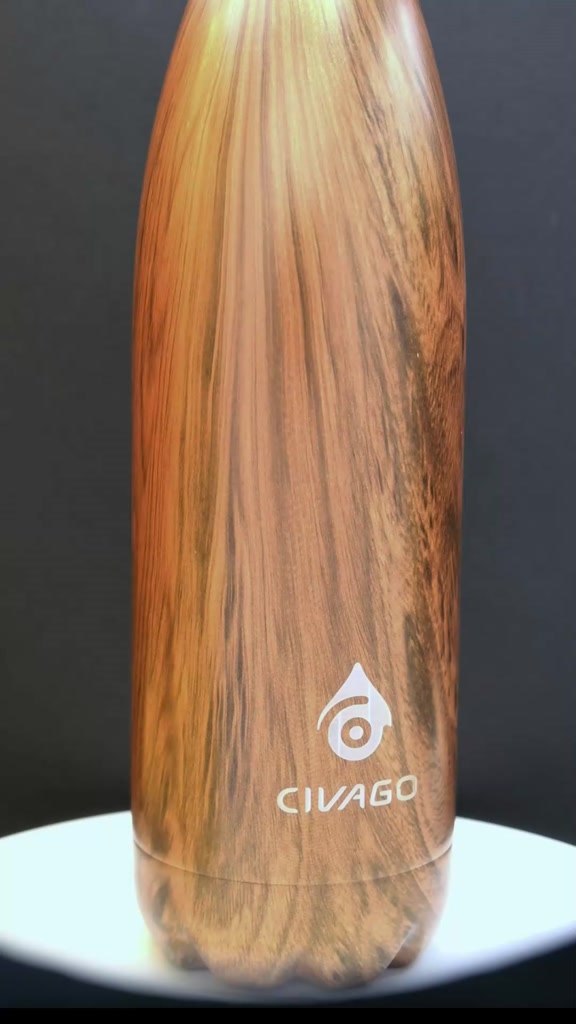 Civago Wood grain series Stainless Steel Coffee Mug With Lid Vacuum ...