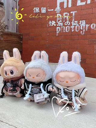 Labubu V2 THE MONSTERS LABUBU 15cm Sitting Party Baby Clothes LABUBU ...