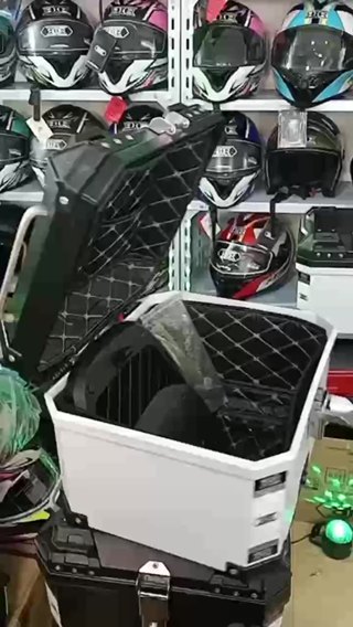 RXR HARD PLASTIK TOP BOX 45L w/backrest Motorcycle Compartment Box ...