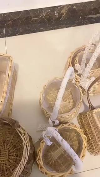 AVENULL Flower Girl Baskets, Woven Basket Sturdy Flower Arrangement ...