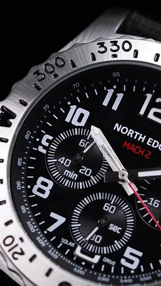 NORTH EDGE MACH2 Outdoor Sports Stainless Steel Electronic Watch Solar ...