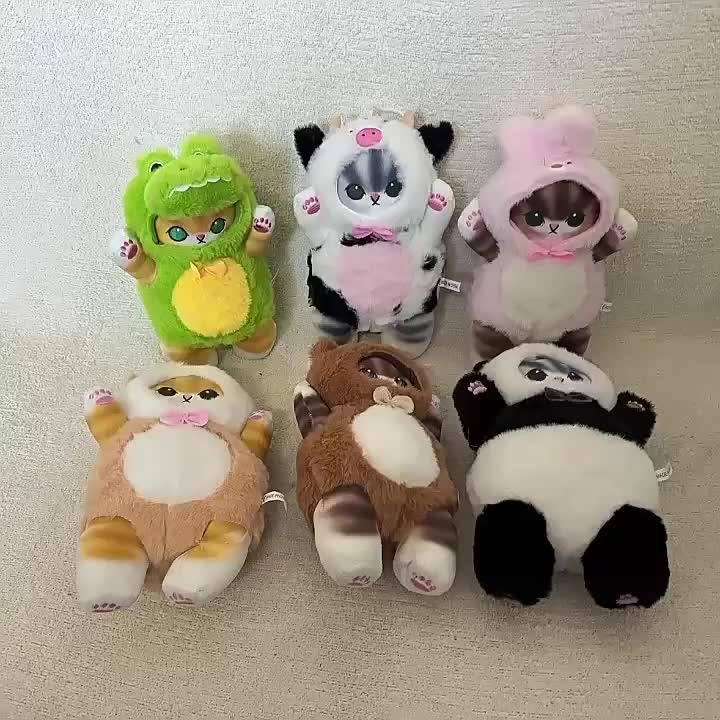 Mofusand Kawaii Cos Cat Plushies 25cm Cosplay Animals Dinosaur Cow Bear ...