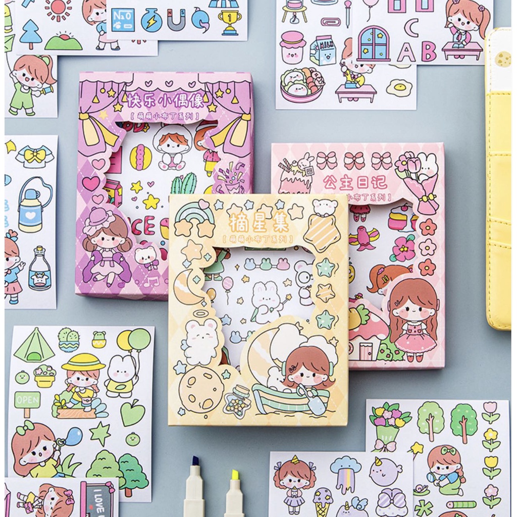 50 non-repeating hand account stickers cartoon material DIY creative ...