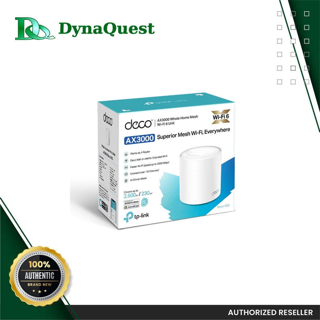 TPLink Deco X50 (1-Pack) AX3000 Whole Home Mesh WiFi 6 System | Shopee ...