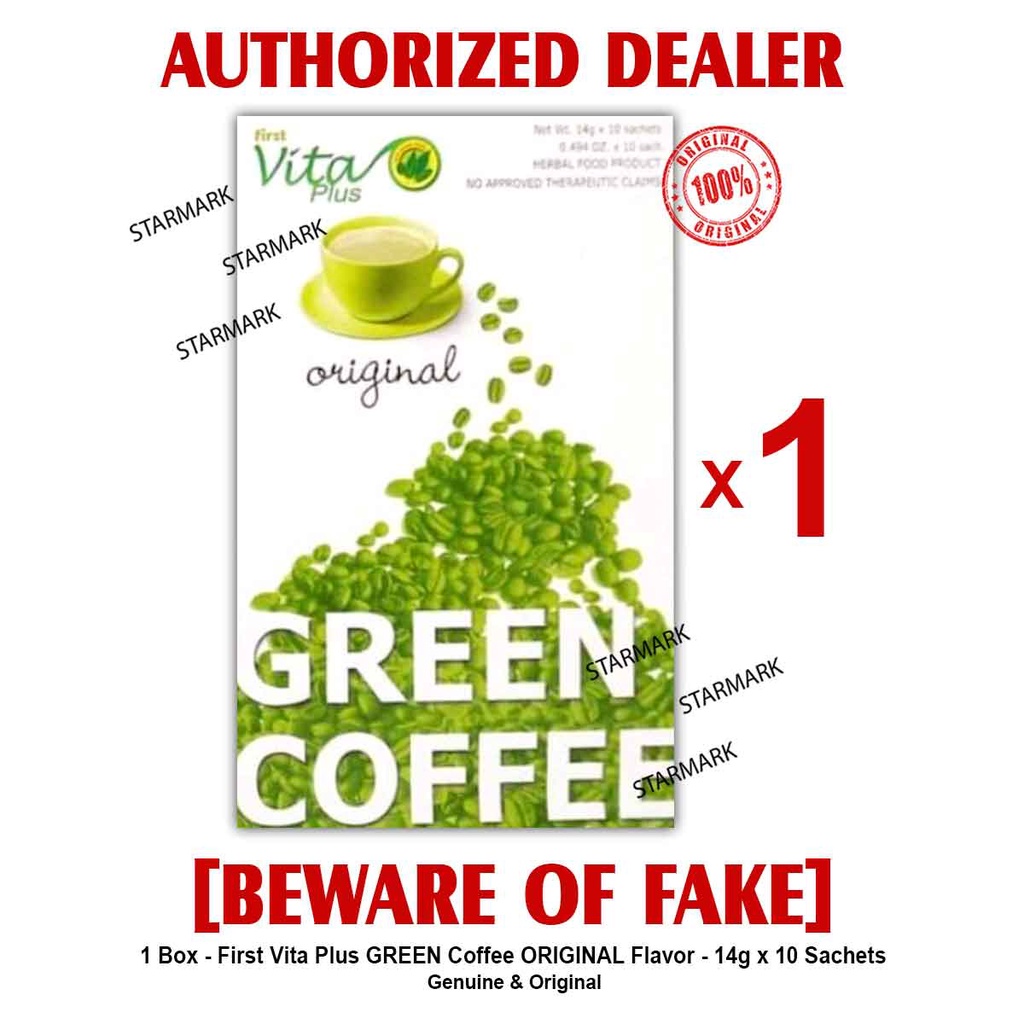 First Vita Plus GREEN COFFEE - ORIGINAL Flavor 14g x 10 sachets ...