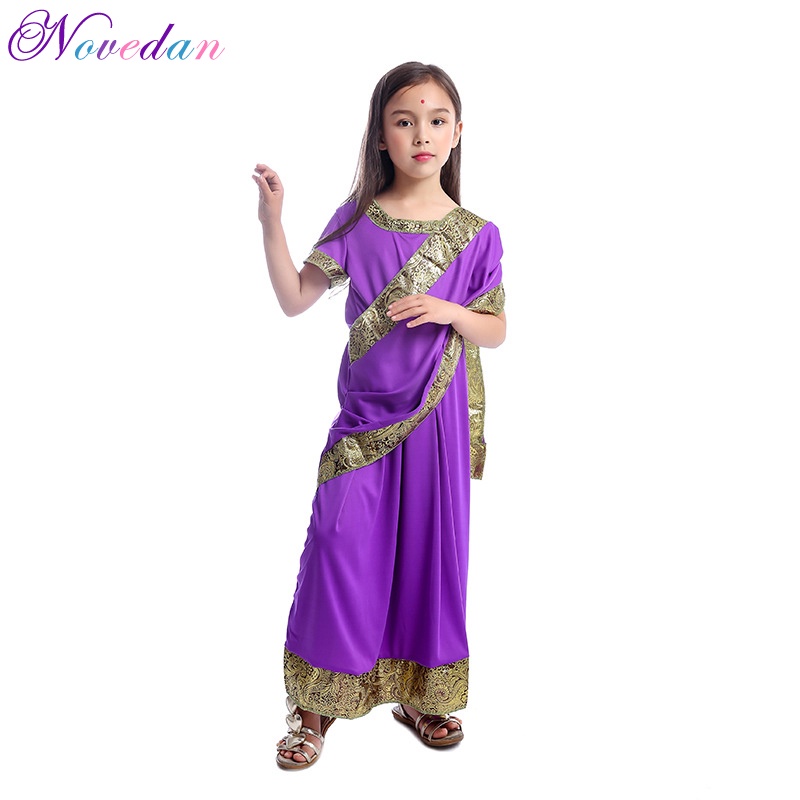 `Indian Sari Girls Dresses Cosplay Costume Kids Child Saree Indian ...