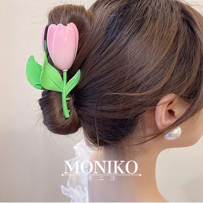 MONIKO Original Design Pink Tulip Hair Clamp Shower Crab Square Hair ...