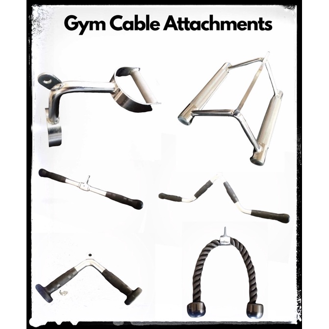 [6 Piece Set] Cable Machine Accessories for Home Gym, LAT Pull Down ...