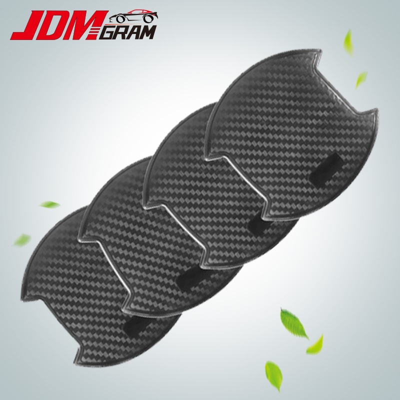 JDMGRAM Carbon Fiber Car Bowl Sticker Universal Silicone Cover 4pcs ...