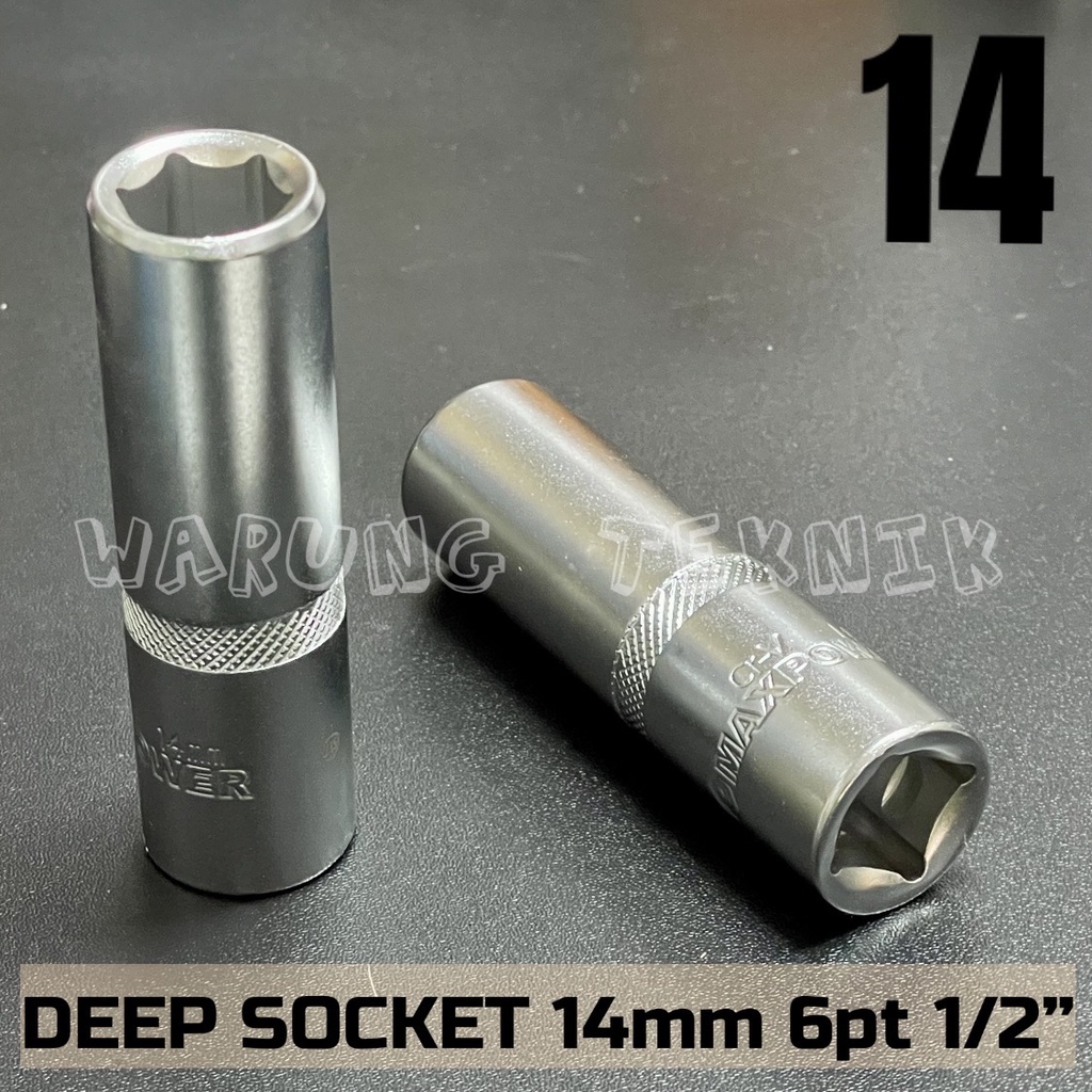MAXPOWER DEEP WALL SOCKET KEY LONG SOCKET 14 MM 1/2" DR | Shopee ...
