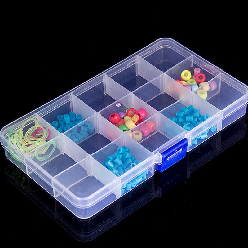 LBT 15 Grid Transparent Plastic Box, Detachable Sorting Box Parts Grid ...