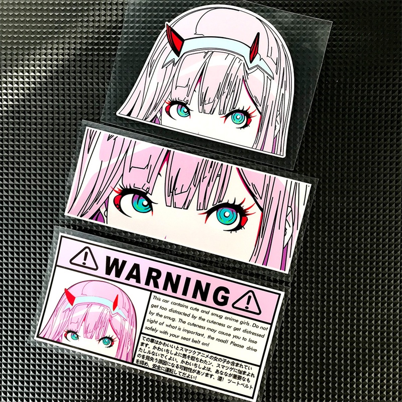 Two-Dimensional Beautiful Girl Eyes JDM Anime Car Body Sticker Scratch ...