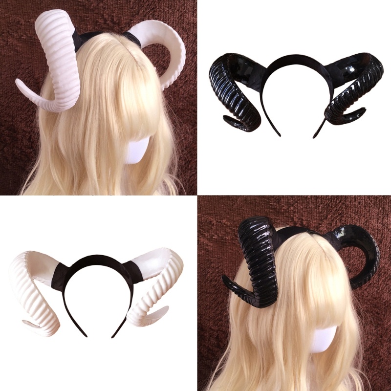 blg Halloween Devil Horns Headband Antelope Devil Horn Hair Hoop ...