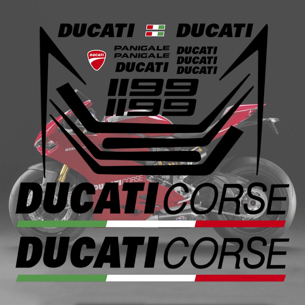 1 SET DUCATI 1199 Panigale Reflective Sticker Fuel Tank Fairing ...