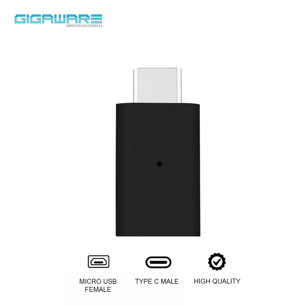 Gigaware Female Micro USB to Male USB Type-C Adapter | Shopee Philippines
