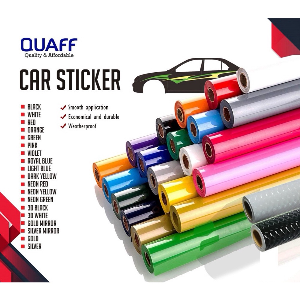 QUAFF Car Sticker Adhesive Vinyl Sticker for in/outdoor.windows,car ...