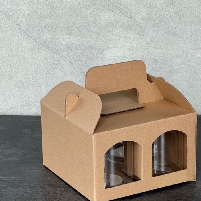 (10 pcs) Cardboard Box Carrying Box Carrying Box Jar 400ml 500ml 600ml ...