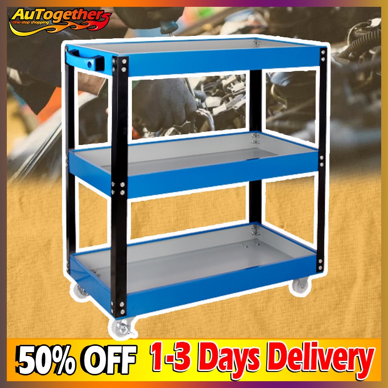 3 Layer Trolley Hand Push Tool Cart For Tool Storage Parts Car Auto ...