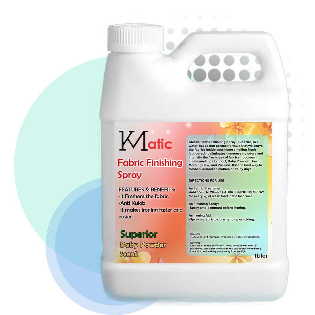 KMatic Fabric Finishing Spray Water Based (Superior)- 1 Liter- Anti ...