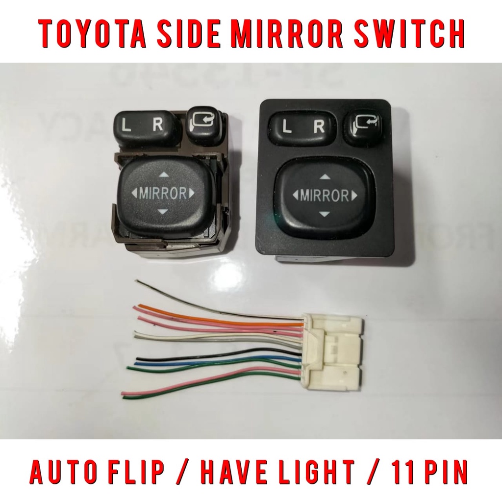 Toyota Auto Flip Side Mirror Switch With Light ( 11 Pin ) / Sidemirror ...