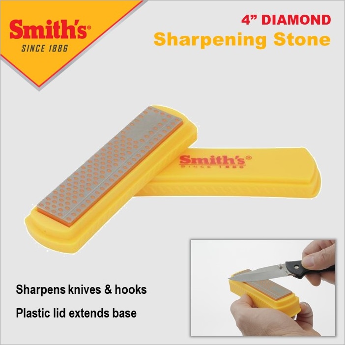 Smith's 4-inch Diamond Sharpening Stone with Cover, Smiths Diamond ...