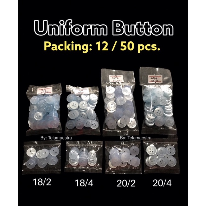 Polo Buttons / Blouse Buttons / Uniform Transparent Buttons (per pack ...