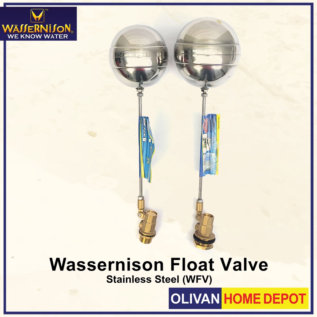 WASSERNISON Stainless Steel Float Valve 1/2" (WFV 20S), 3/4" (WFV 25S ...