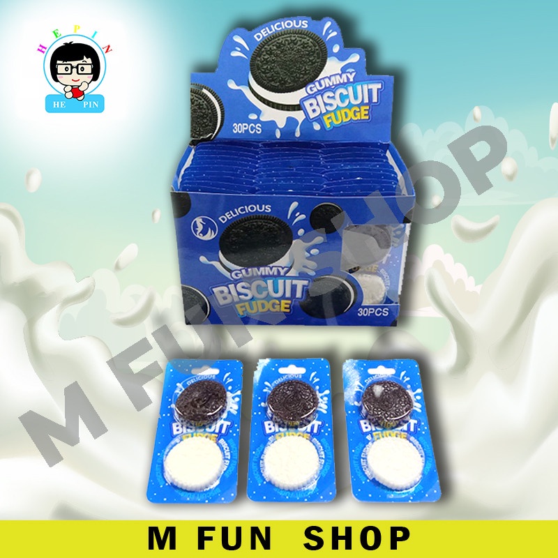 30Pcs Delicious Oreo Design Double Biscuit Fudge Gummy ( 9g x 30Pcs ...