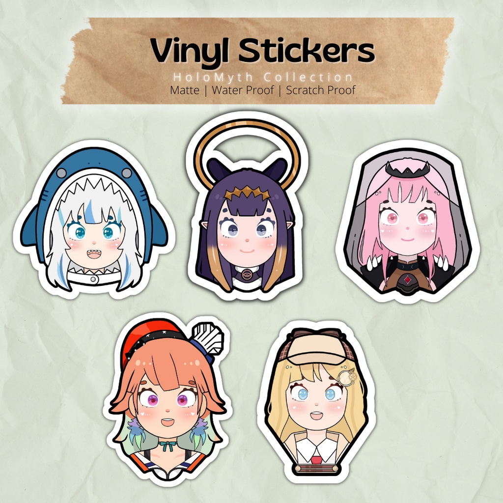 Vinyl Stickers HoloMyth HoloLive Waterproof for Tumbler etc | Gura ...