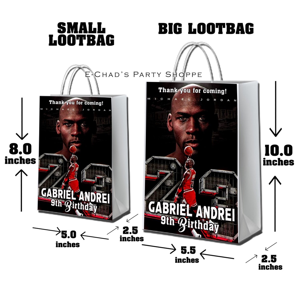 Basketball Michael Jordan Customize Lootbag / Paper Bag (Sold by 10's ...
