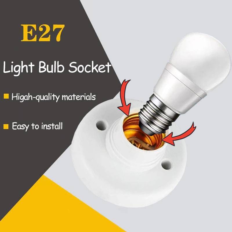 E27 Ceiling Receptacle Plastic White Socket Standard Sizes For Light ...
