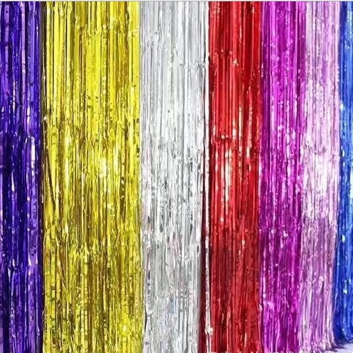 Foil Curtain Backdrop Party Backdrop/Plastic Tassel Photo background ...