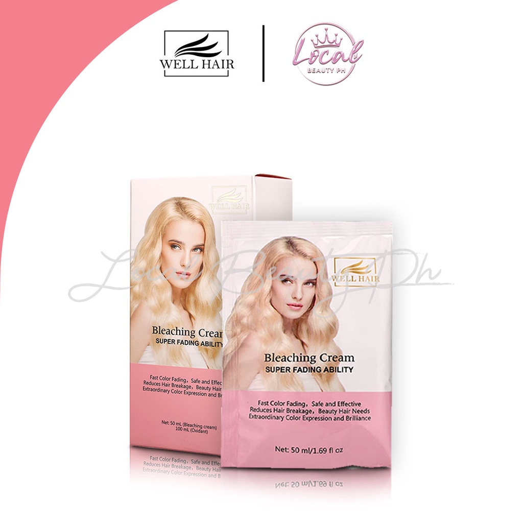 Well Hair Fast Color Fading Hair Bleaching Cream Set 50ml with ...