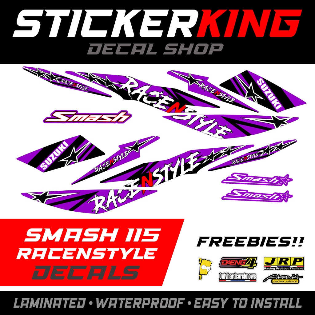 SMASH 115 RACENSTYLE DECALS (VIOLET) | Shopee Philippines