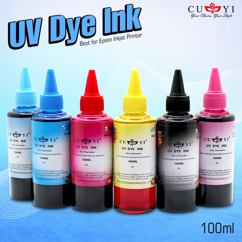 Cuyi 100ml Dye Ink For Inkjet Printer Continuous Refillable C M Y K Lc ...