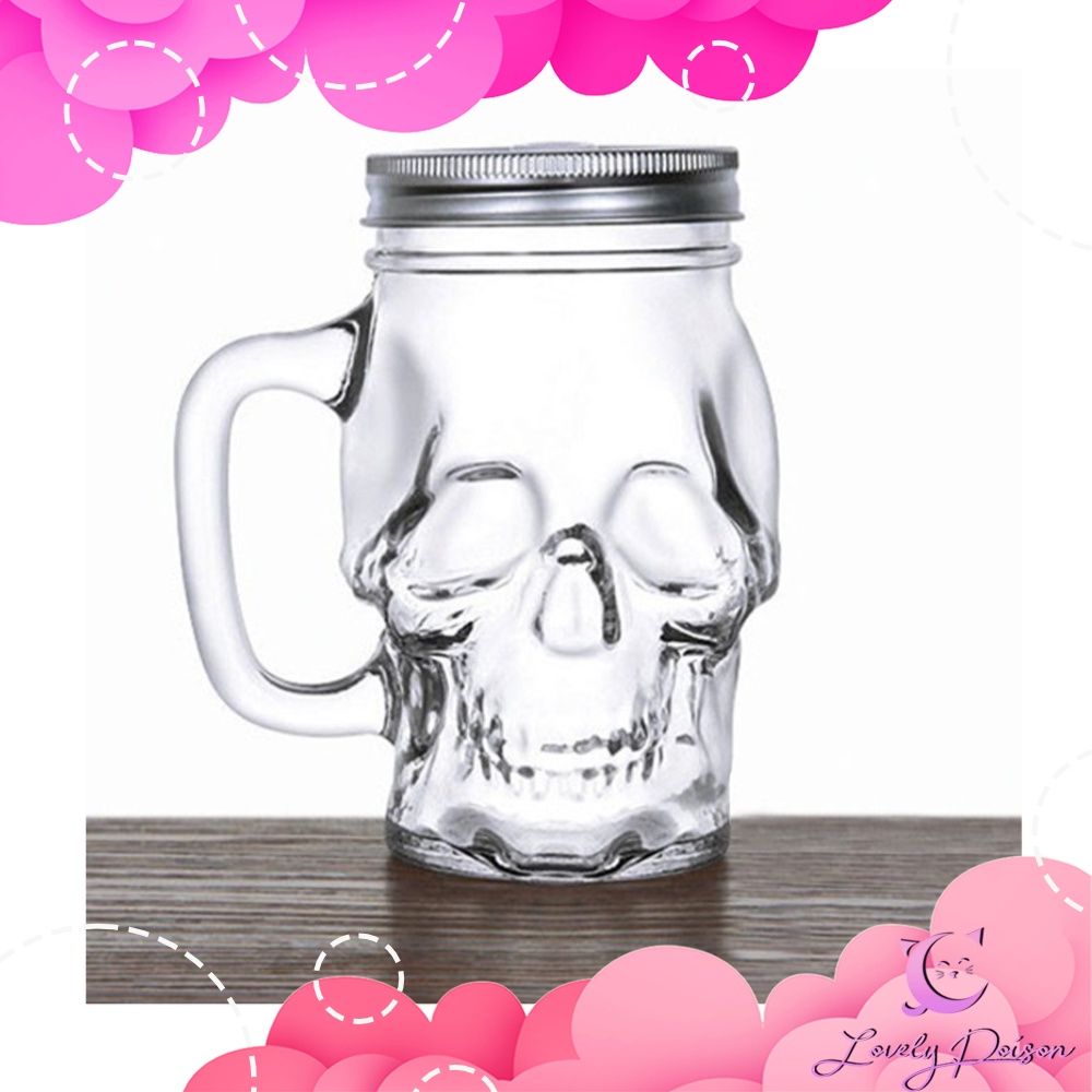 Lovely Poison Skull Mason Jar 350ml Glass Kitchenware Glassware ...