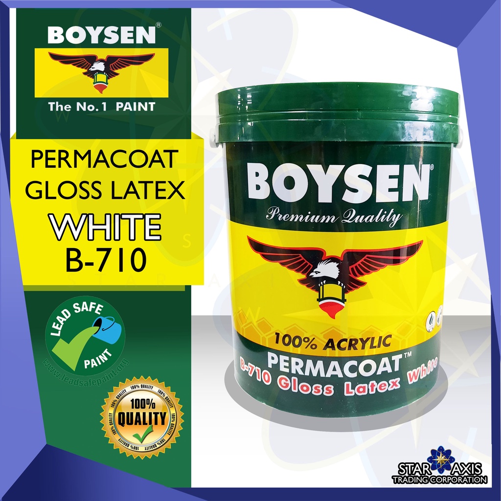 BOYSEN PERMACOAT GLOSS LATEX WHITE B-710 4L | Shopee Philippines