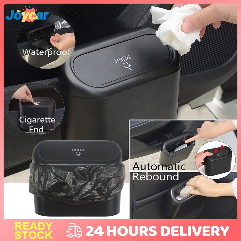 Car Trash Can Bin with Lid Small Leakproof Car Garbage Can Mini Vehicle ...