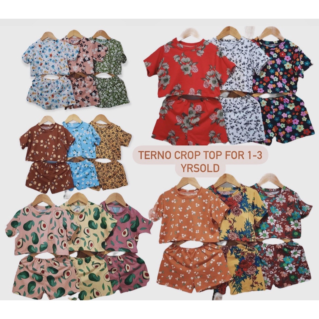 Crop Top Terno Super Cute For Kids 1-3 yrsold COD | Shopee Philippines