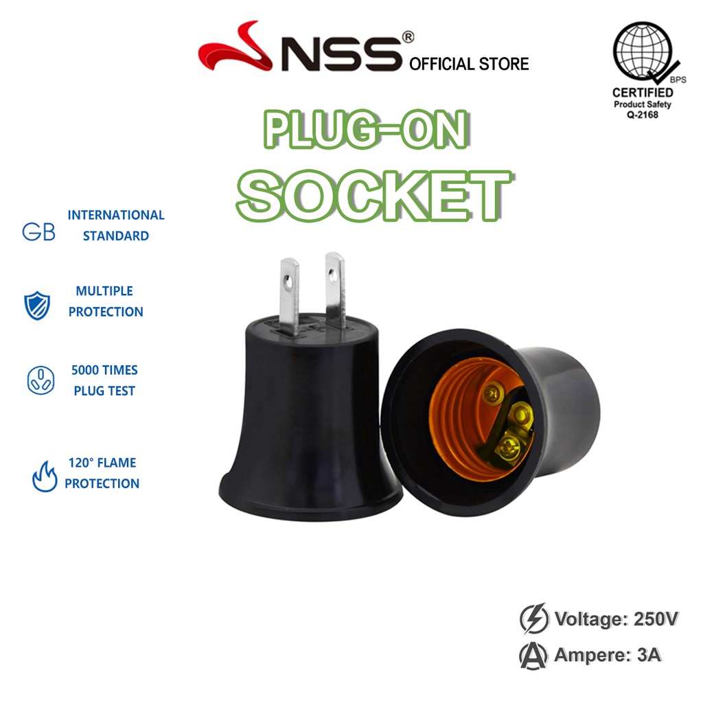 New E27 Light Socket ExtenderPLUG-ON SOCKET CONVERTER 250V Outlet-to ...