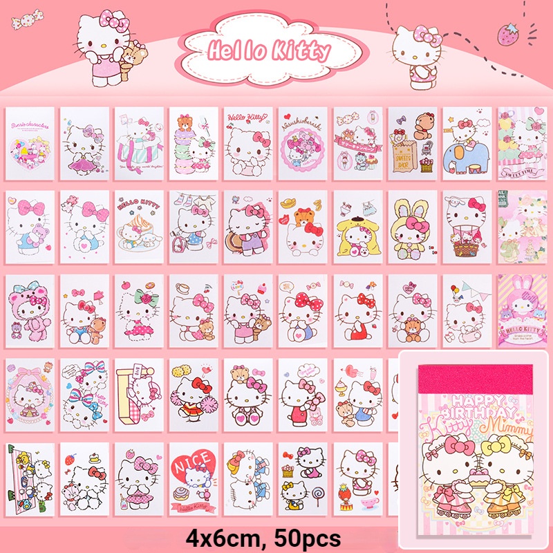 Sanrio Mini Sticker Book Cute Kuromi Washi Paper Stickers DIY Notebook ...