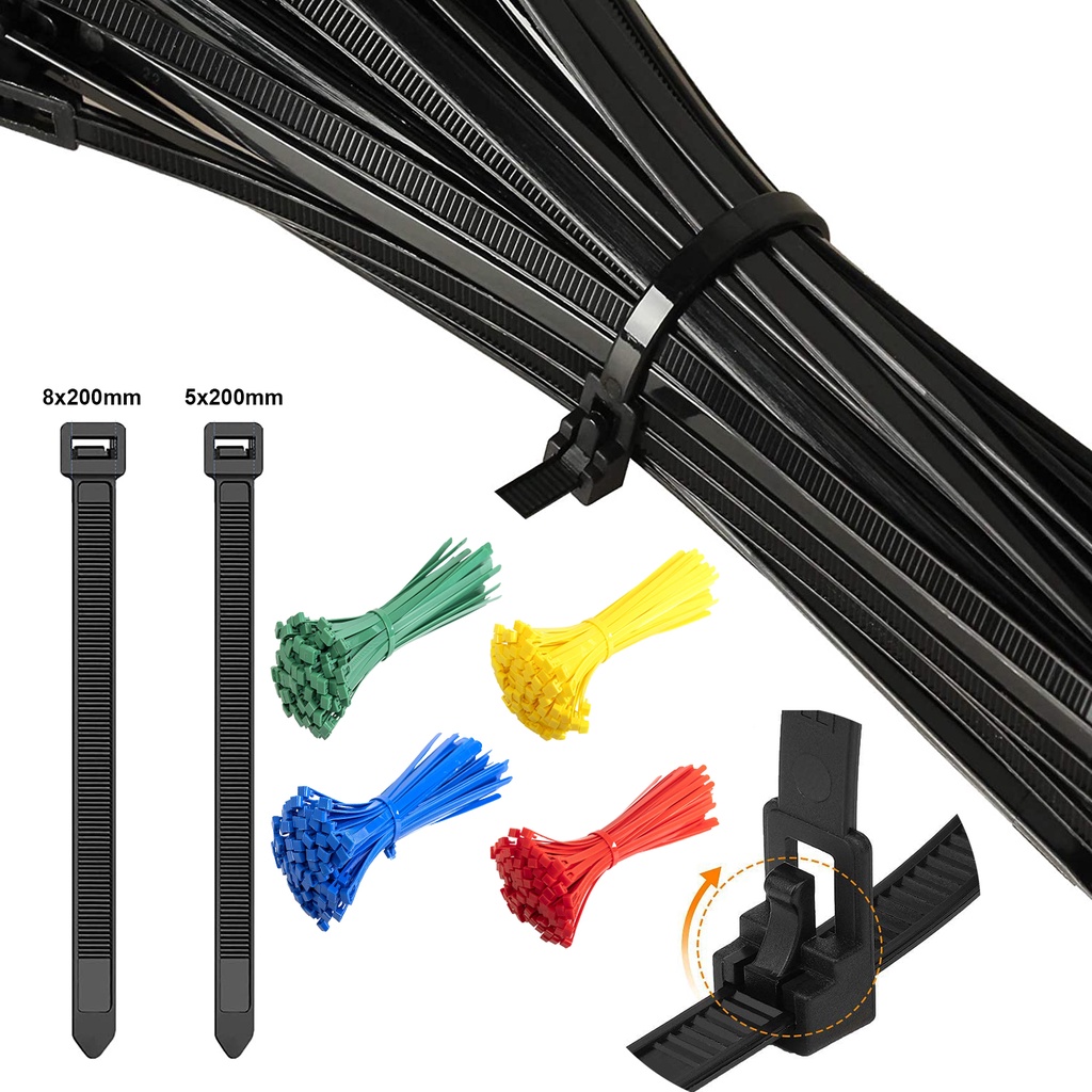25Pcs Colorful Cable Tie 5*200mm 8*200mm Heavy Duty Releaseable ...