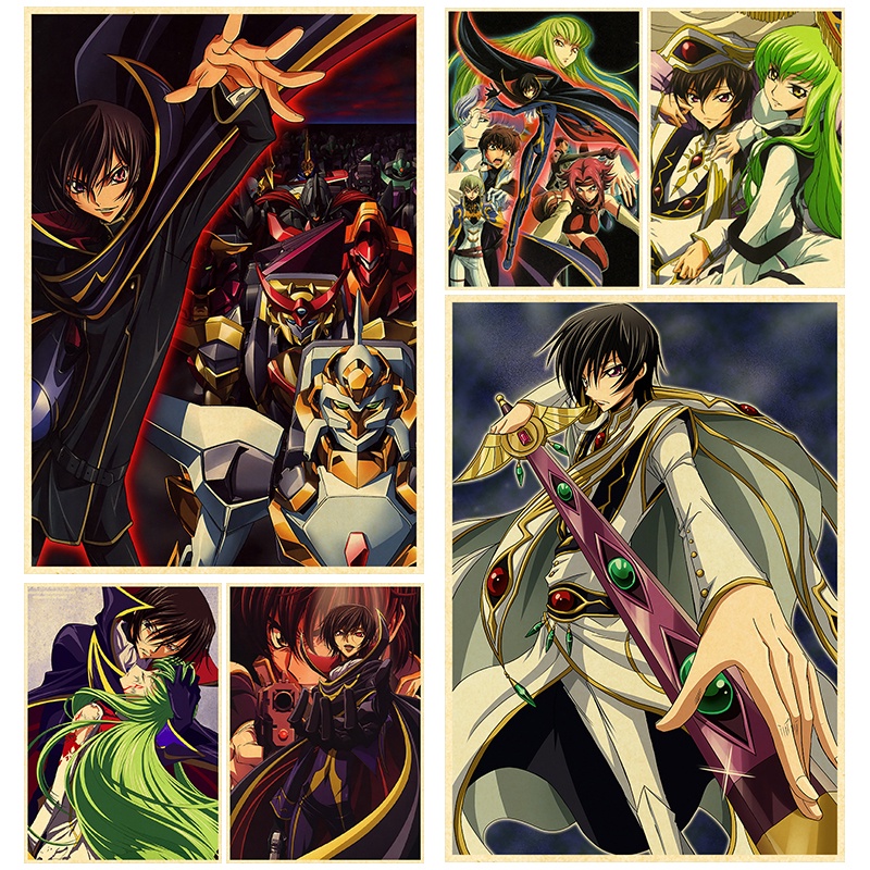 Code Geass Posters Anime Poster Retro Kraft Paper Prints Art Painting ...