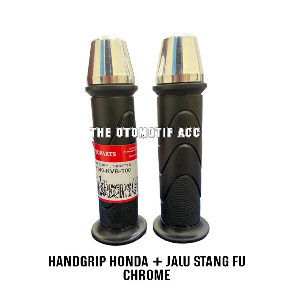 Original Honda Model Handgrip + Universal Fu Chrome Handlebar Handgrip ...